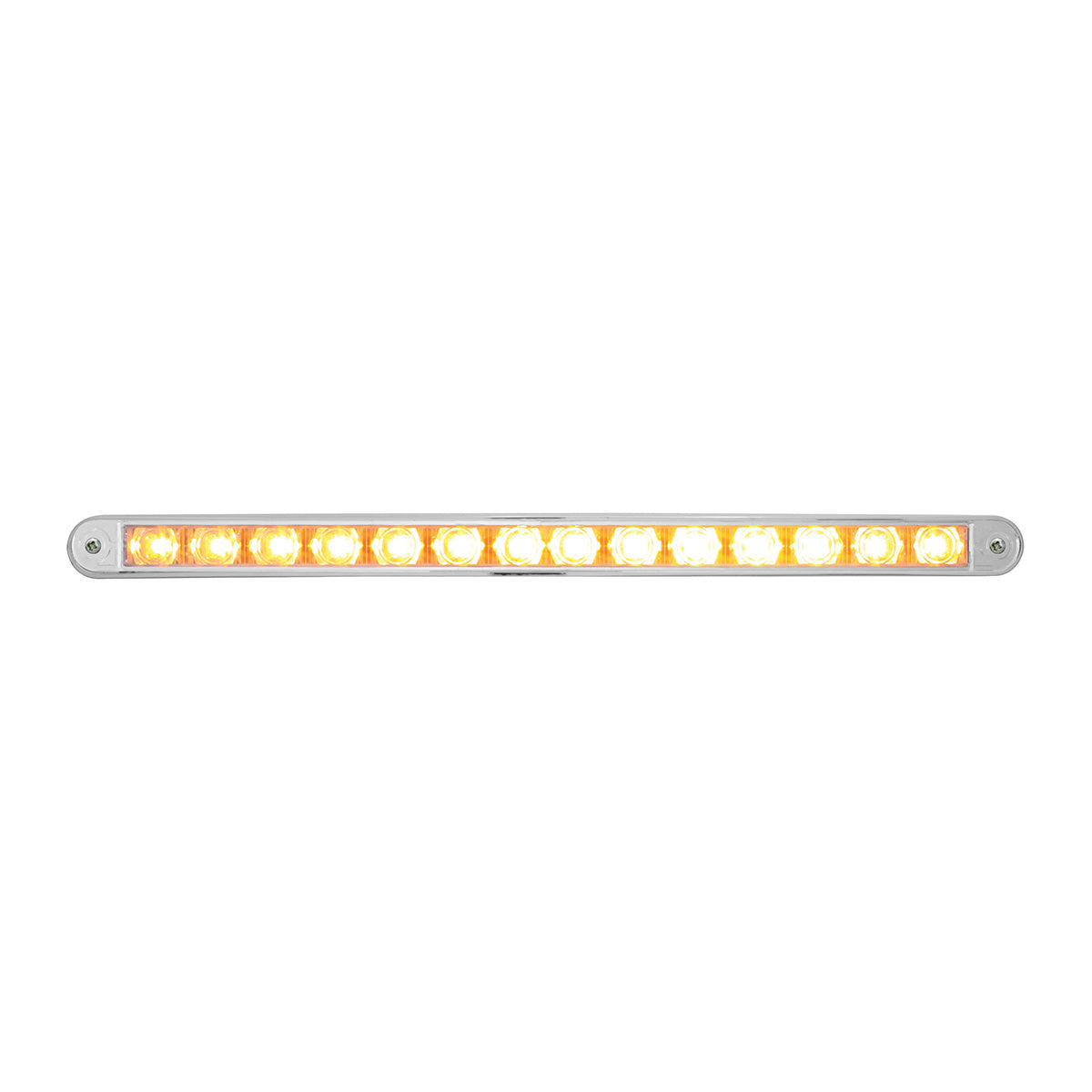 14 LED 12" Auxiliary Warning Light Bar With Bezel - Amber LED/Clear Le ...