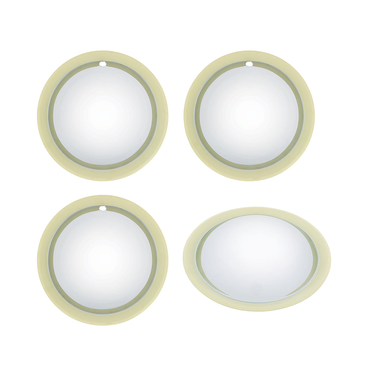 14" Chrome Plastic Baby Moon Hubcaps With Simulated White Wall (4/Set ...