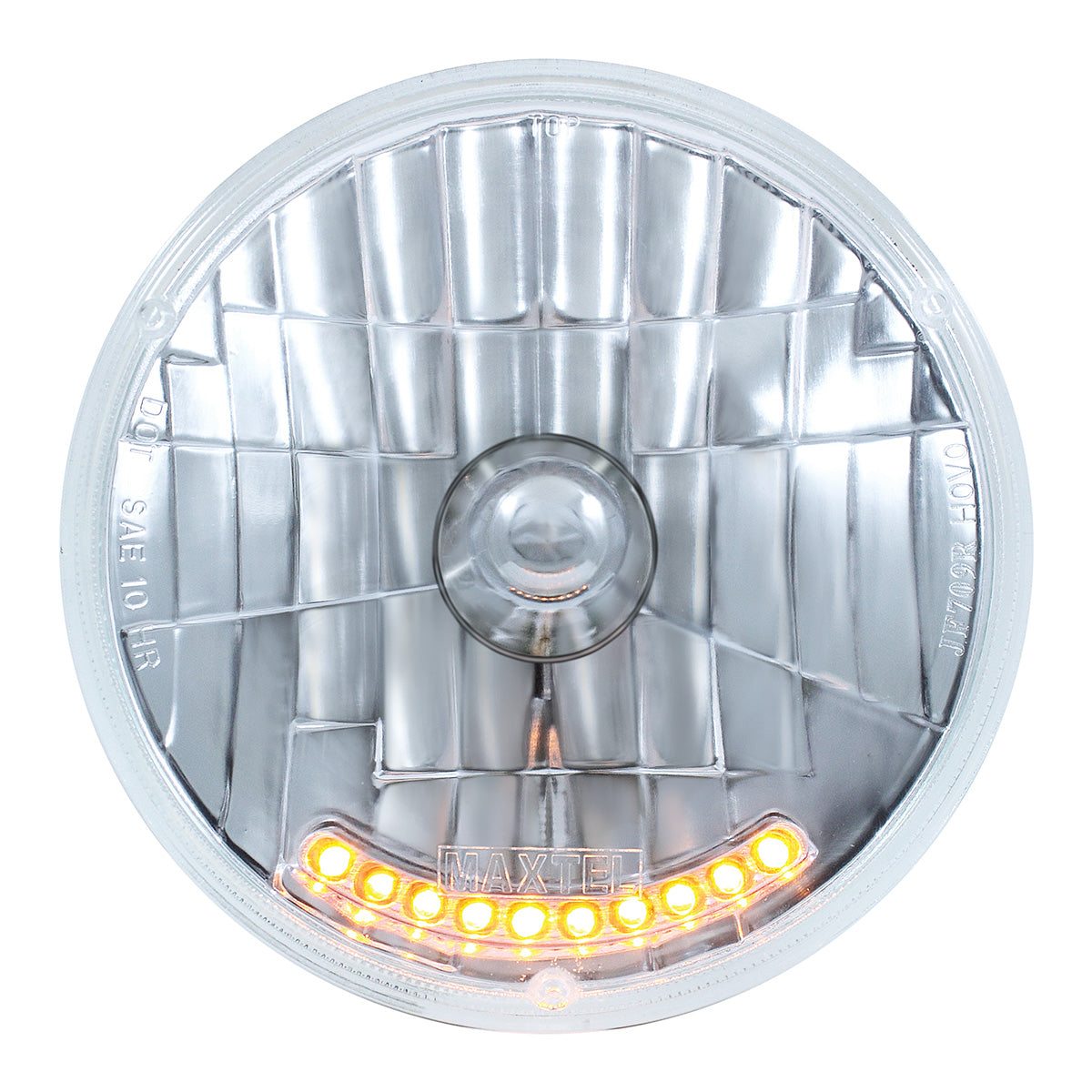 ULTRALIT - 7" Crystal Headlight With 10 Amber LED Position Lights ...